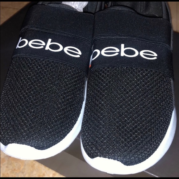 bebe | Shoes | Bebe Black Logo Girls Mesh Slip On Sneakers | Poshmark